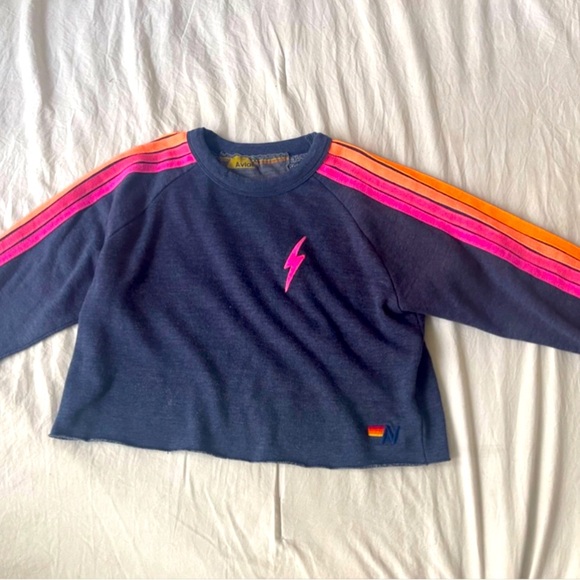 Aviator Nation | Tops | Charcoal Color Navy Cropped Aviator Nation ...